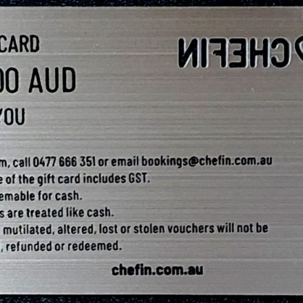 Private Chef Gift Card • CHEFIN Inc.